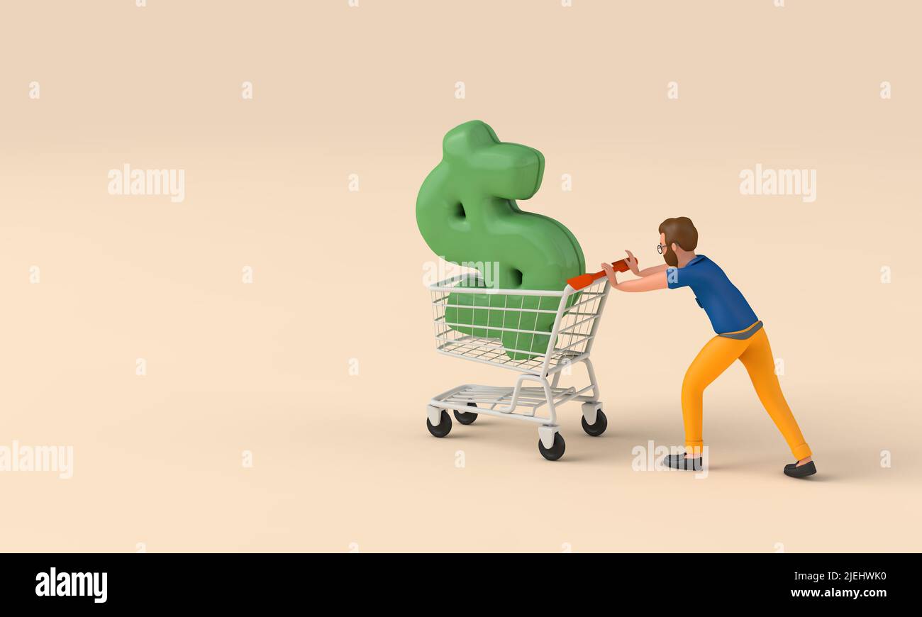 Inflation concept. Rising cost of food and shopping. Dollar sign with ...