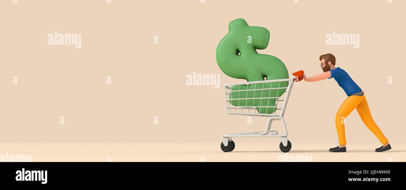 Inflation concept. Rising cost of food and shopping. Dollar sign with ...