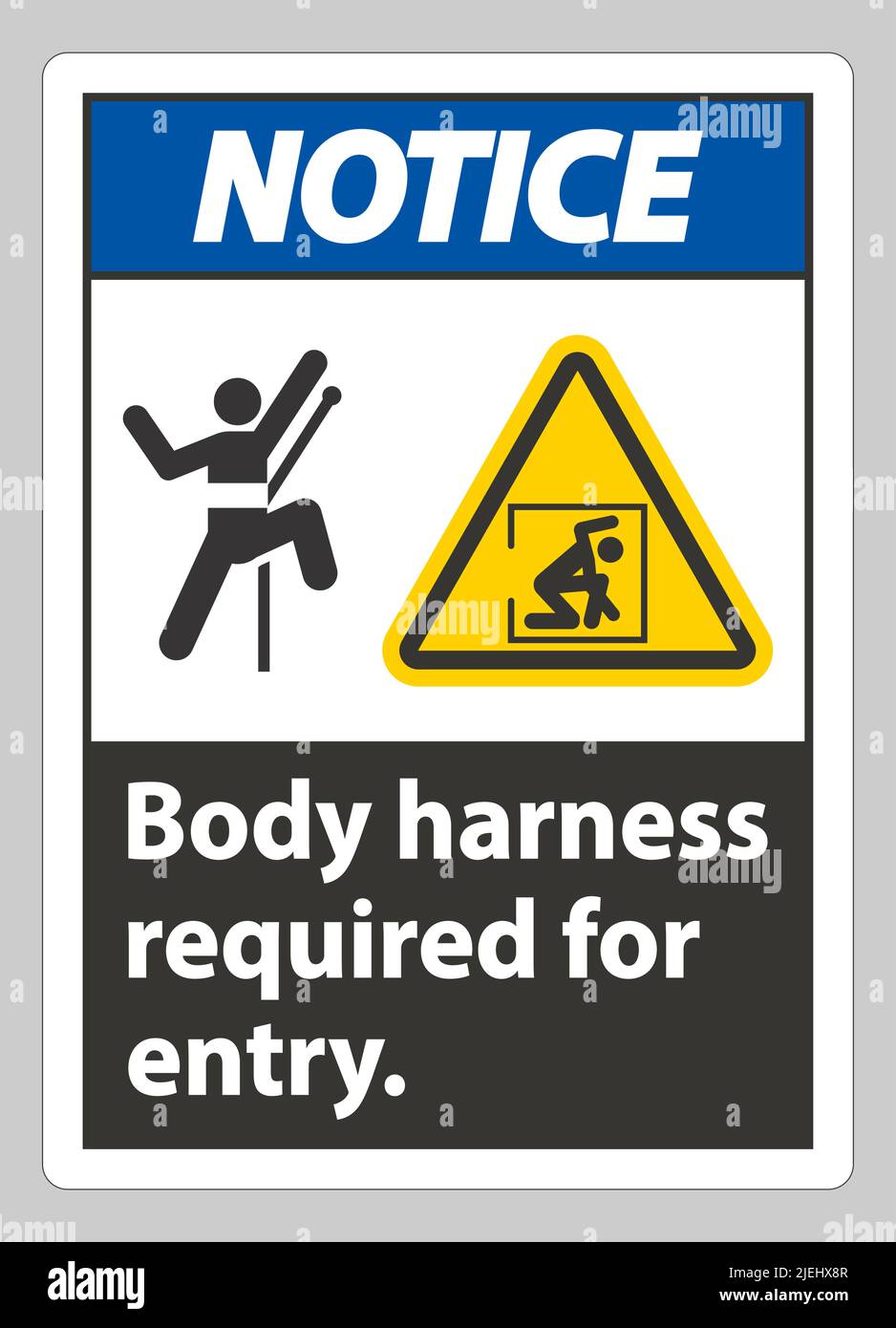Notice Sign Body Harness Required For Entry Stock Vector Image & Art ...