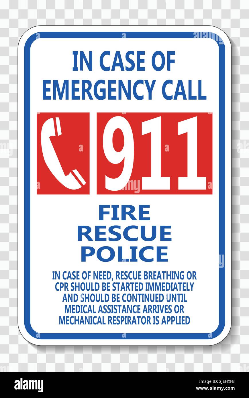 Call 911 Sign on transparent background,vector illustration EPS 10 ...