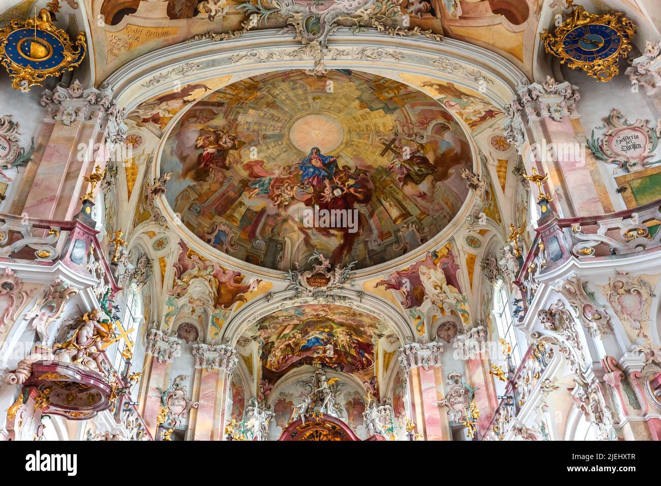 BIRNAU, BAVARIA, GERMANY, JUNE 07, 2022 : Rococo and baroque decors in ...