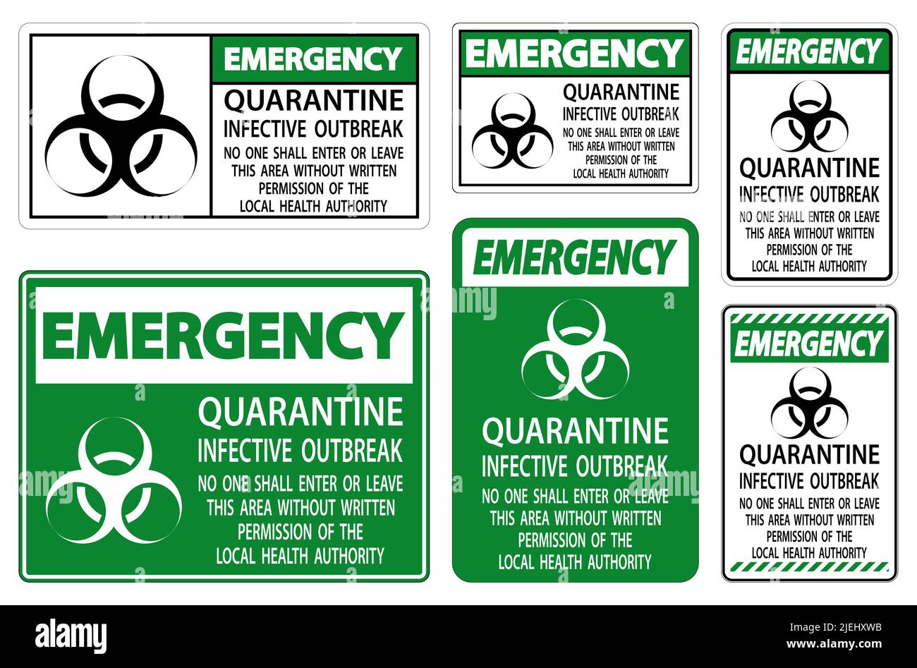 Emergency Quarantine Infective Outbreak Sign Isolate on transparent ...