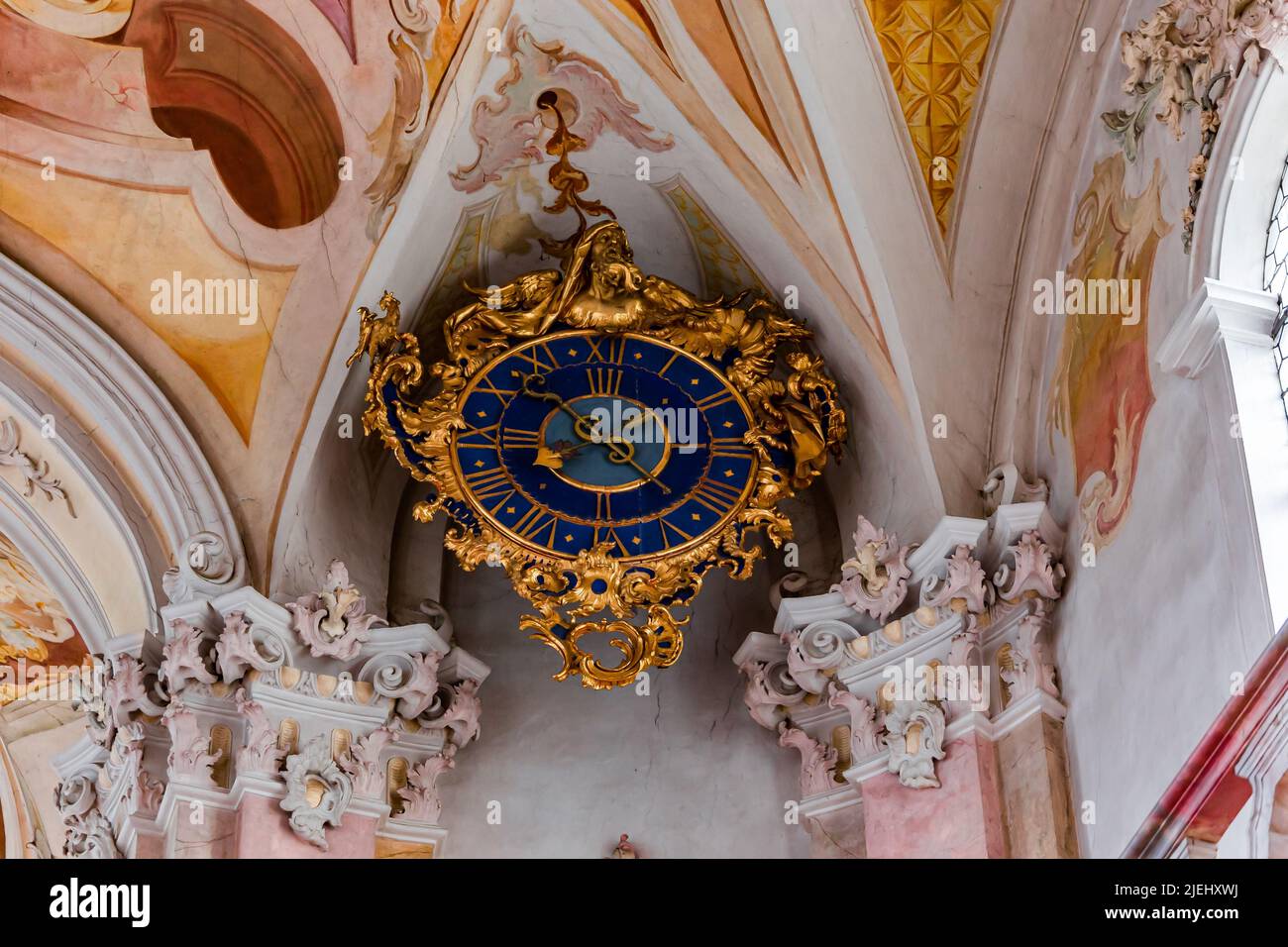 BIRNAU, BAVARIA, GERMANY, JUNE 07, 2022 : Rococo and baroque decors in ...