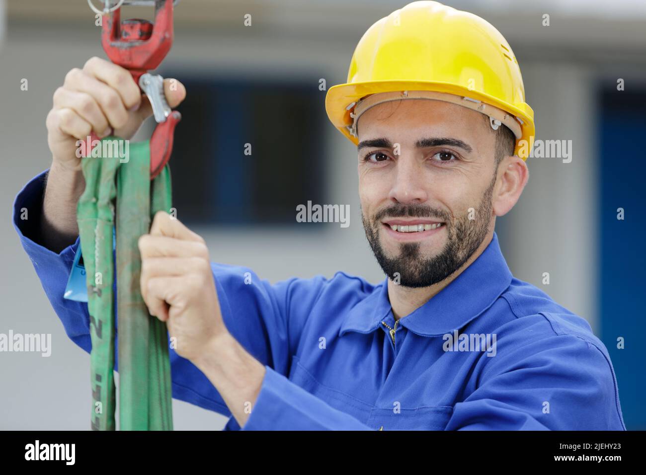 Portrait happy man lift heavy hi-res stock photography and images - Alamy