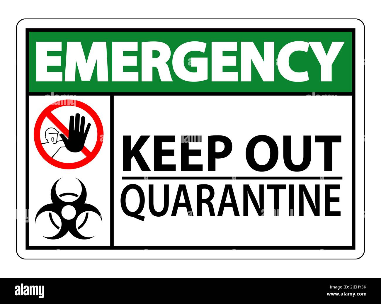 Emergency Keep Out Quarantine Sign Isolated On White Background,Vector ...