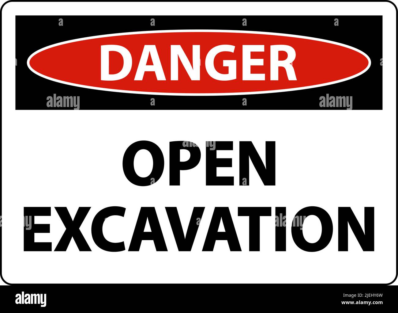 Danger open excavation sign construction hi-res stock photography and ...