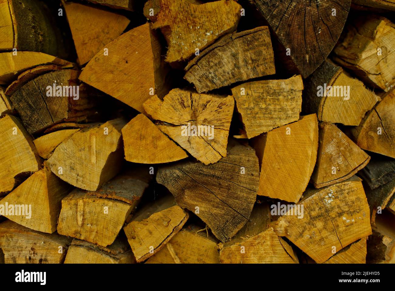 closeup view at details of stacked firewood (version 1 Stock Photo - Alamy