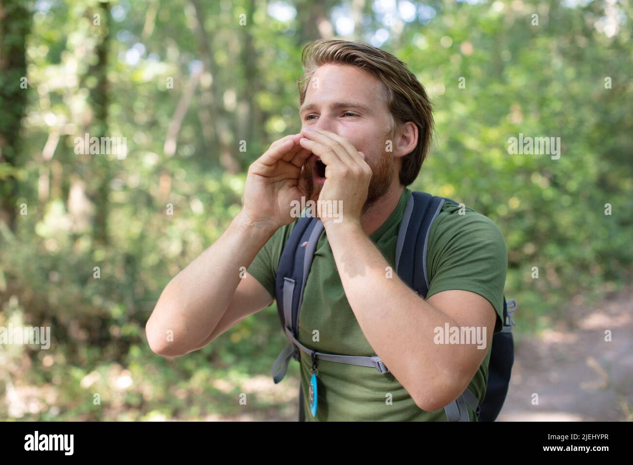 Shouting man forest hi-res stock photography and images - Alamy