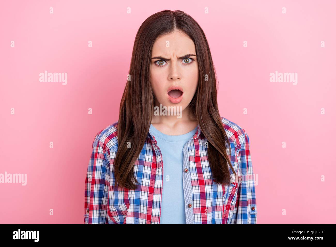 Photo of young negative mood furious lady have conflict with her ...