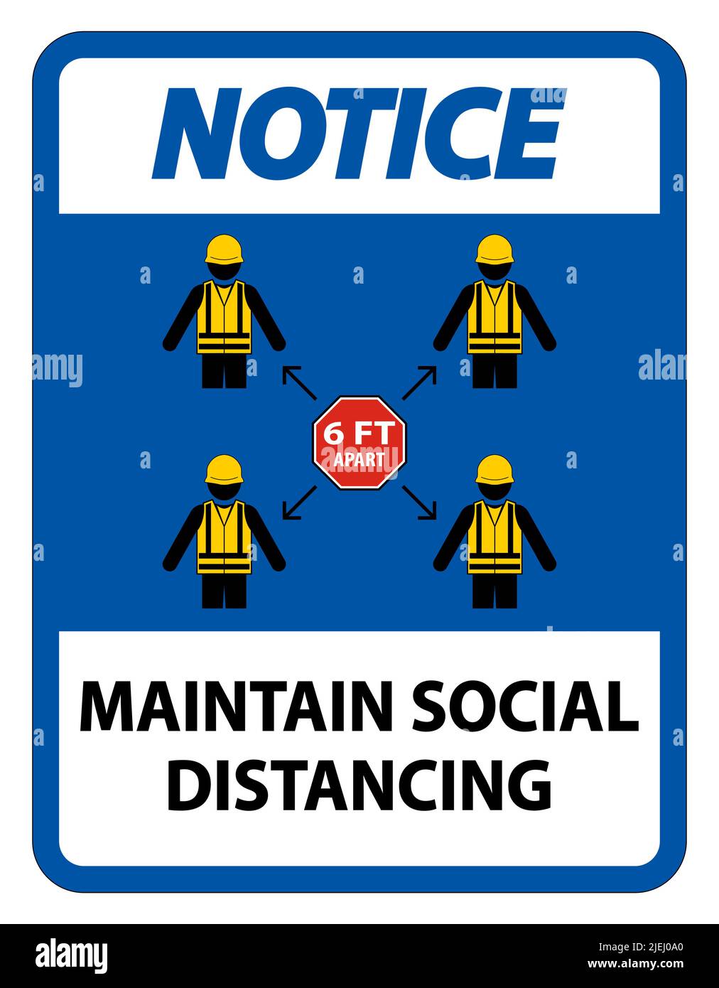 Notice Maintain social distancing, stay 6ft apart sign,coronavirus ...