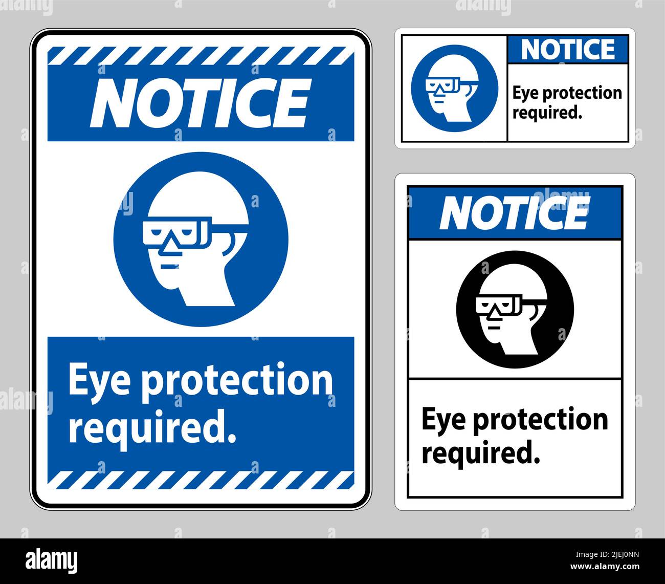 Notice Sign Eye Protection Required on white background Stock Vector ...