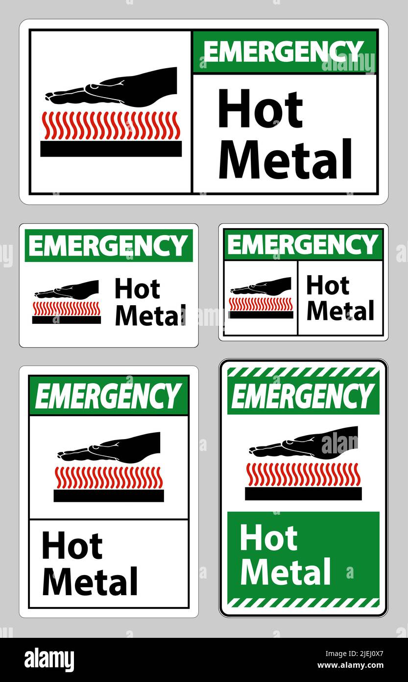 Emergency Hot Metal Symbol Sign Isolated On White Background Stock ...