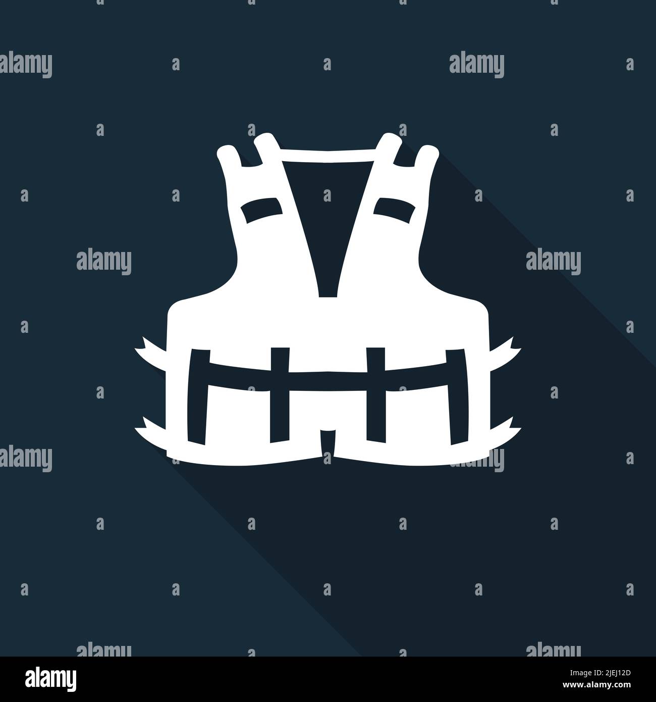PPE Icon.Wearing a life jacket for safety Symbol Sign Isolate On Black ...
