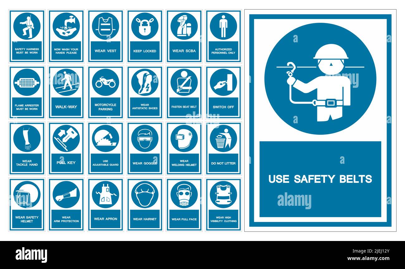 Safety PPE Must Be Worn Sign Isolate On White Background,Vector ...