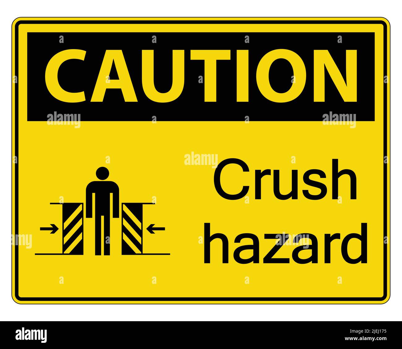 symbol caution crush hazard sign on white background,vector ...