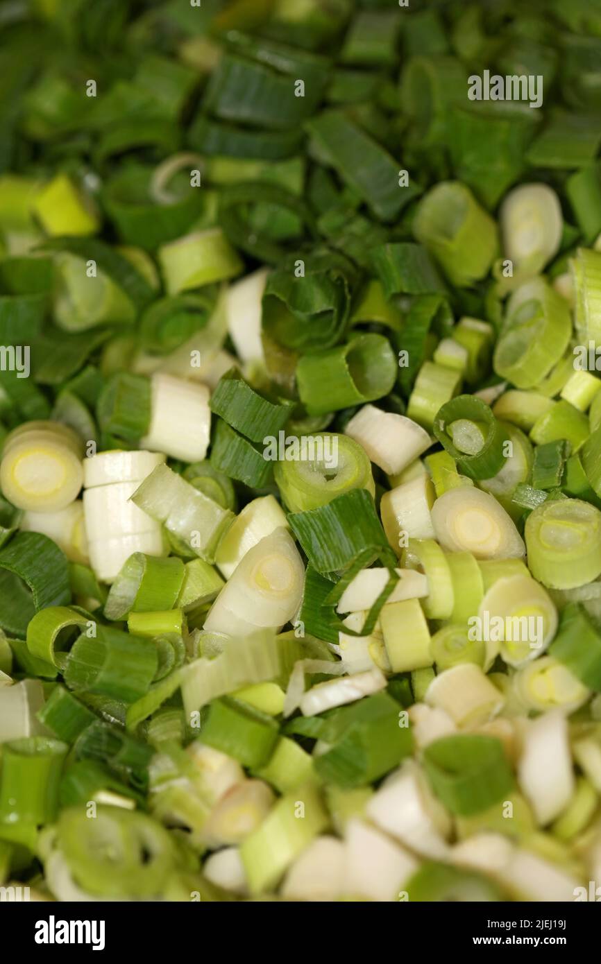 Chopped scallions green onion catering macro background modern high ...