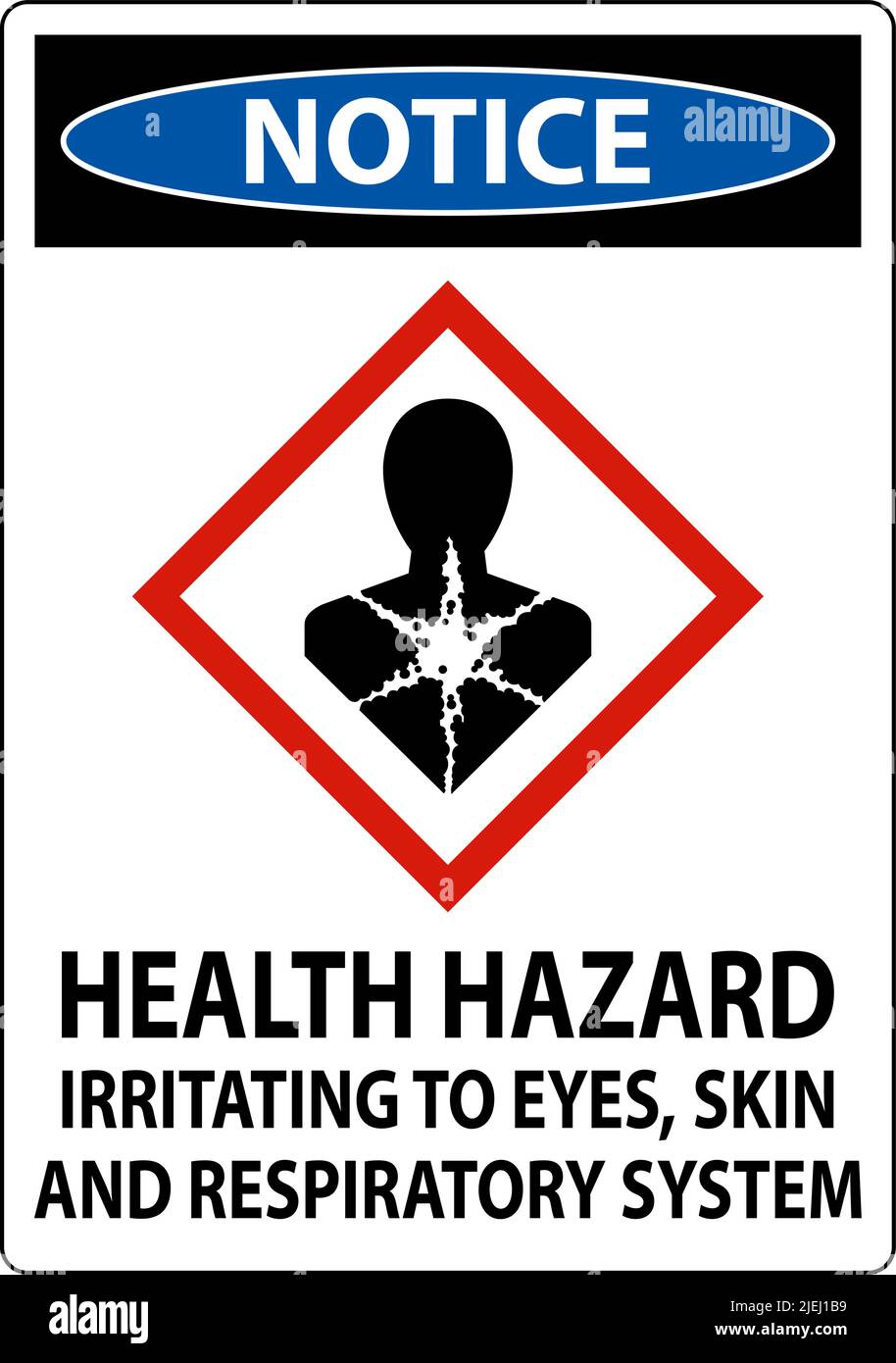 Notice Health Hazard GHS Sign On White Background Stock Vector Image ...