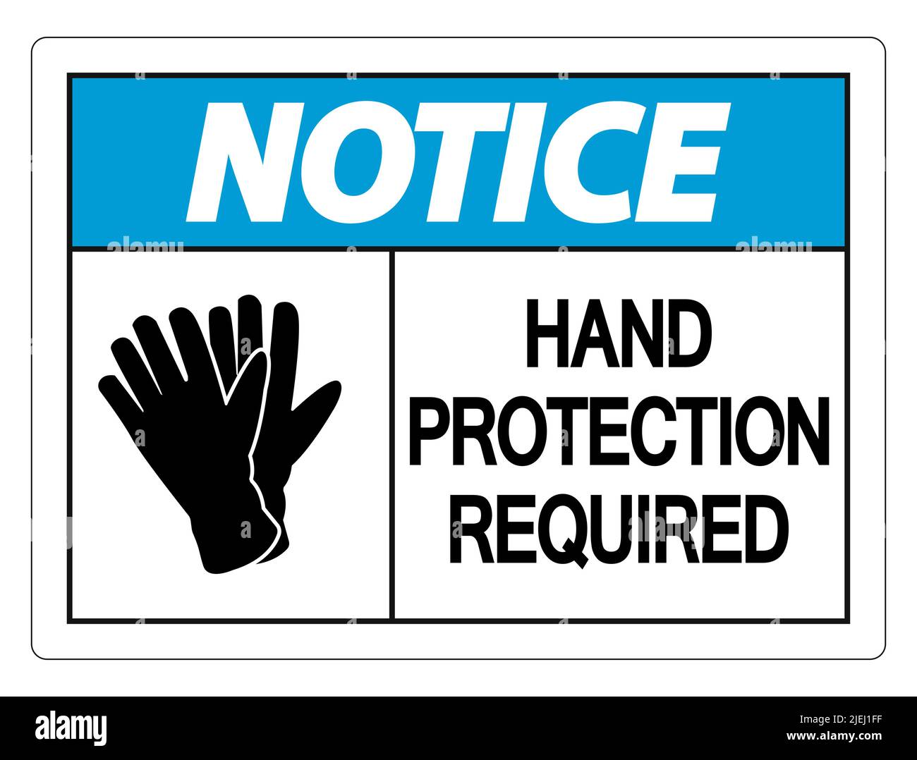 Notice Hand Protection Required Wall Sign on white background,vector ...