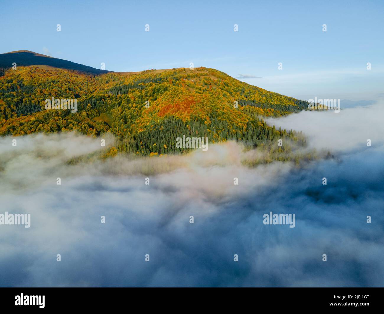 aerial landscape view of autumn carpathian mountains sunny day copy ...