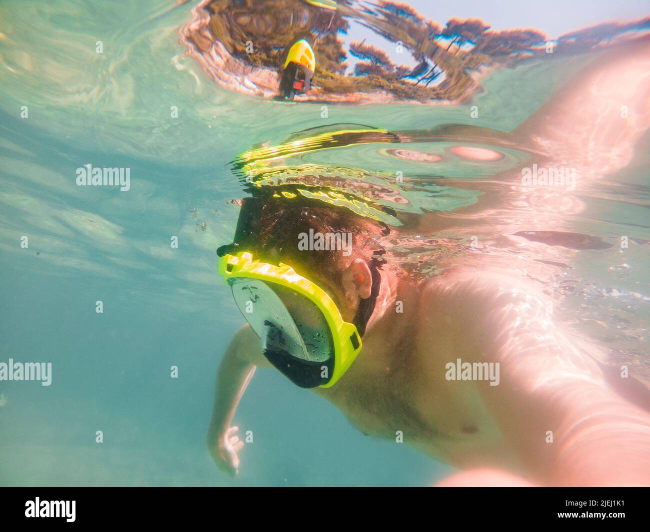 man in snorkeling mask underwater summer sea time Stock Photo - Alamy