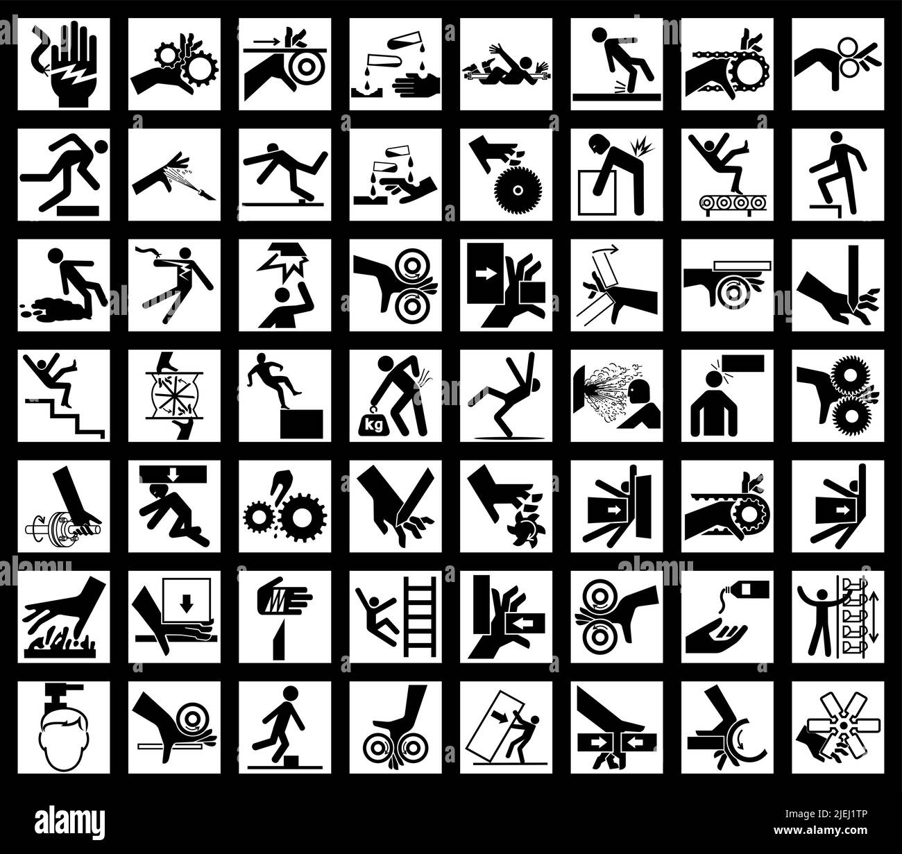 Work hazard warning sign on white background Stock Vector Image & Art ...