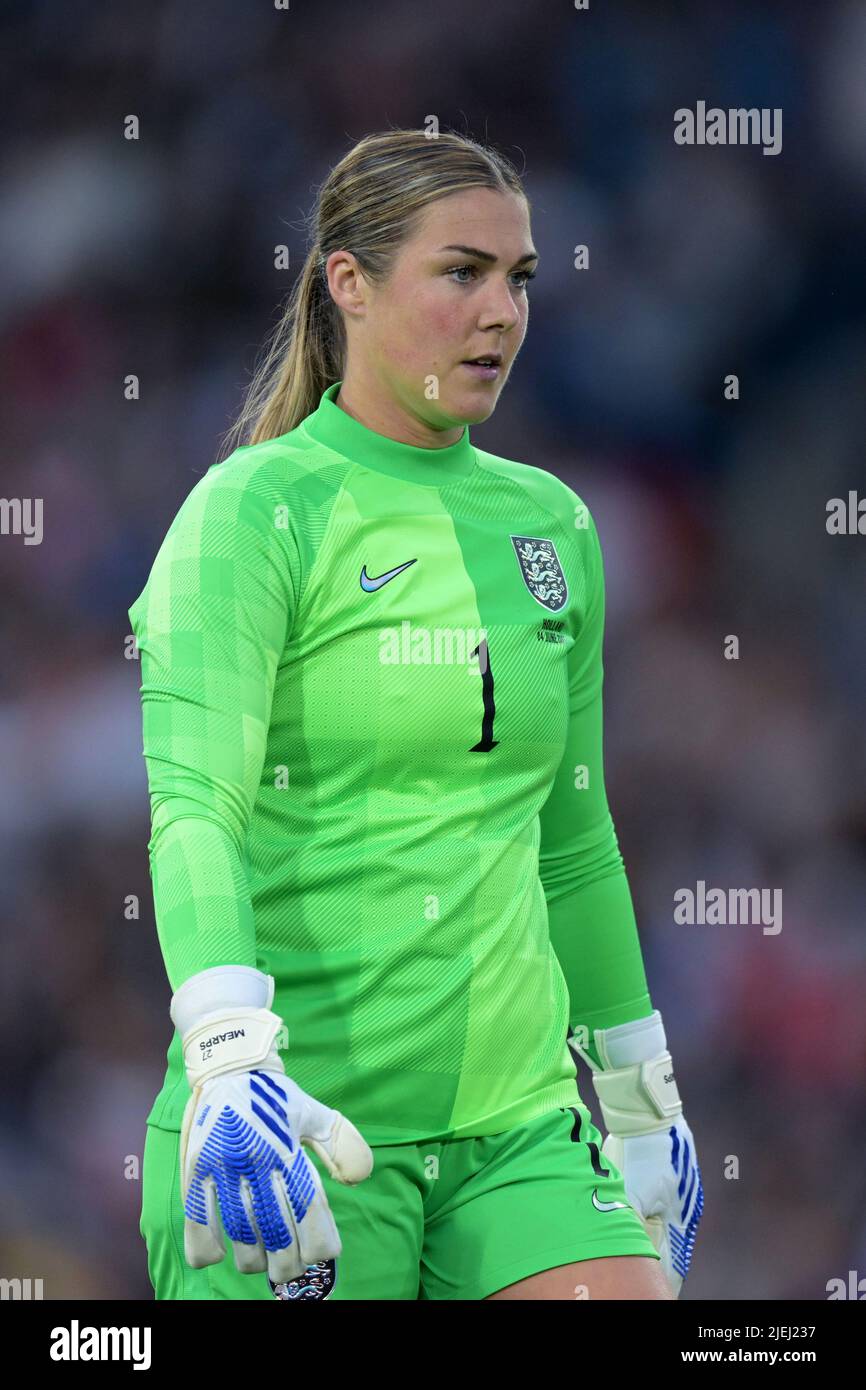 LEEDS - England women goalkeeper Mary Earps during the women's ...