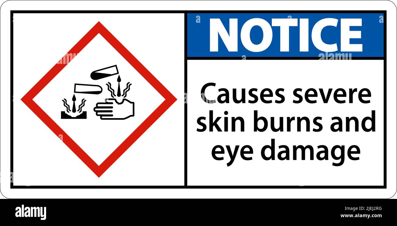 Notice Causes Severe Skin Burns Eye Damage GHS Sign Stock Vector Image ...