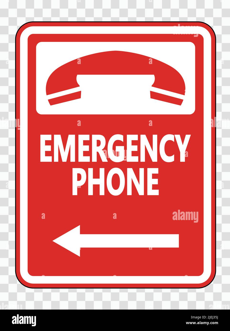 Emergency Phone (Left Arrow) Sign on transparent background,vector ...