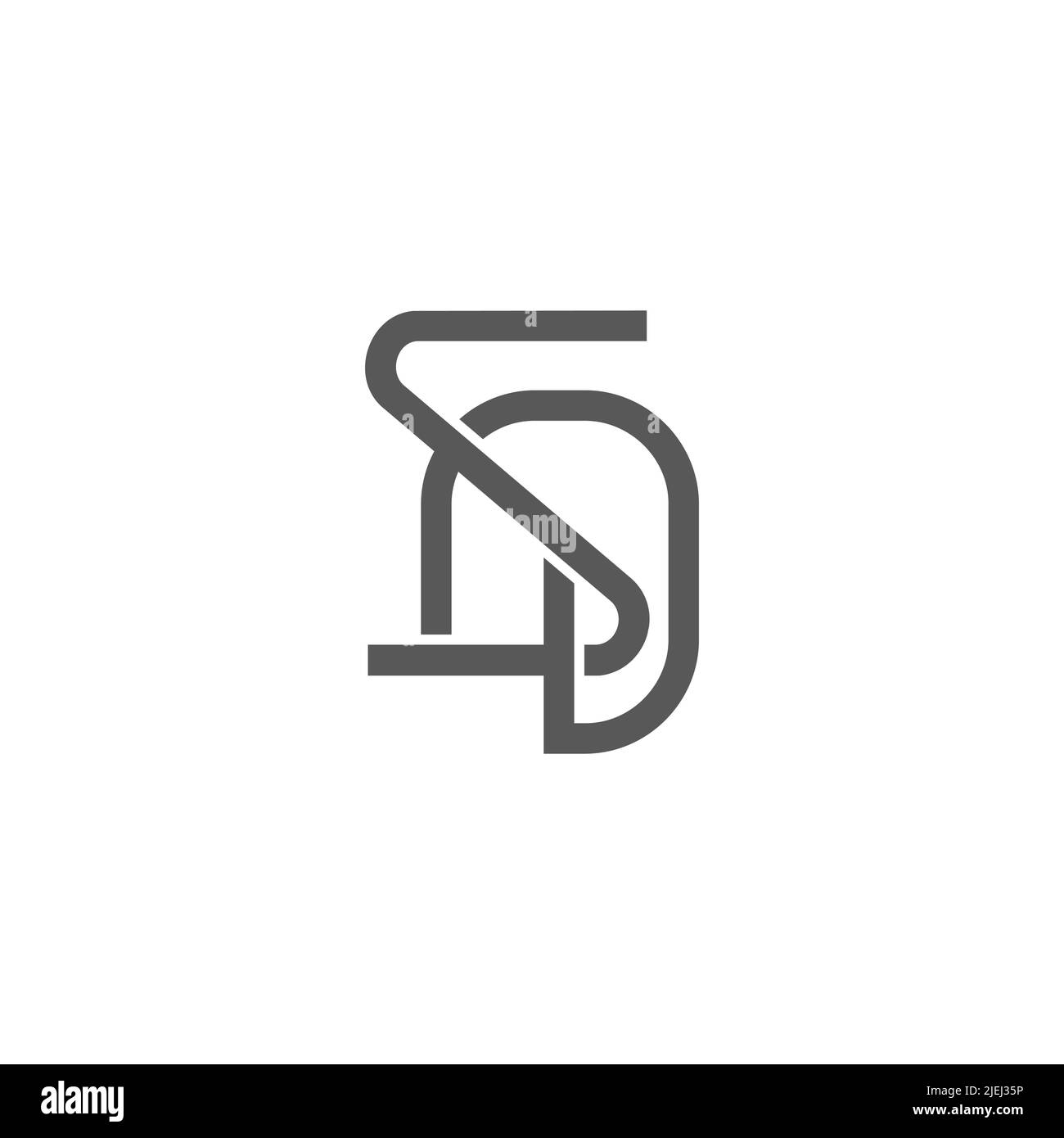 letter sd simple geometric line linked logo vector Stock Vector Image ...