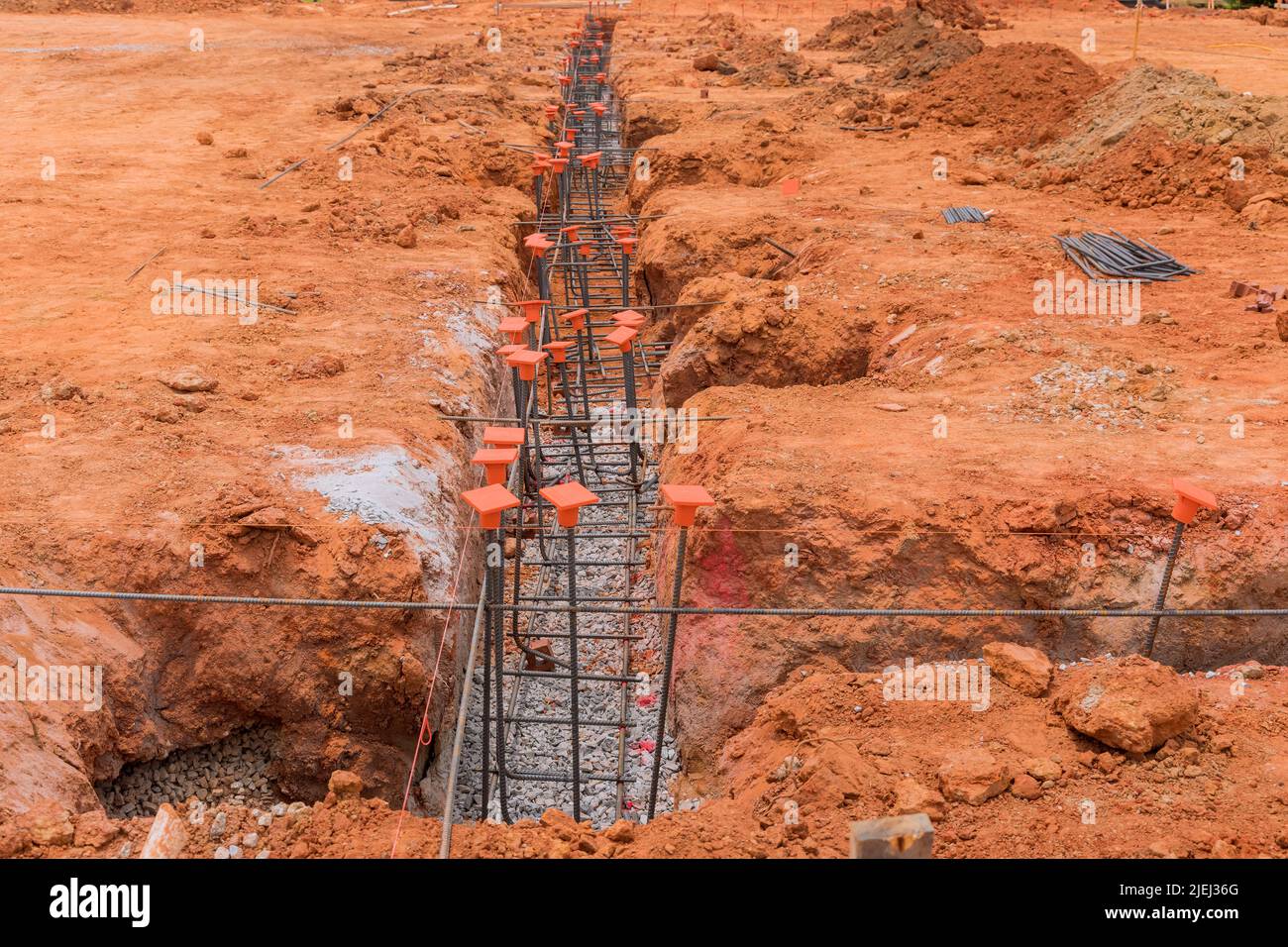 Steel reinforcement rebar strip foundation hi-res stock photography and ...