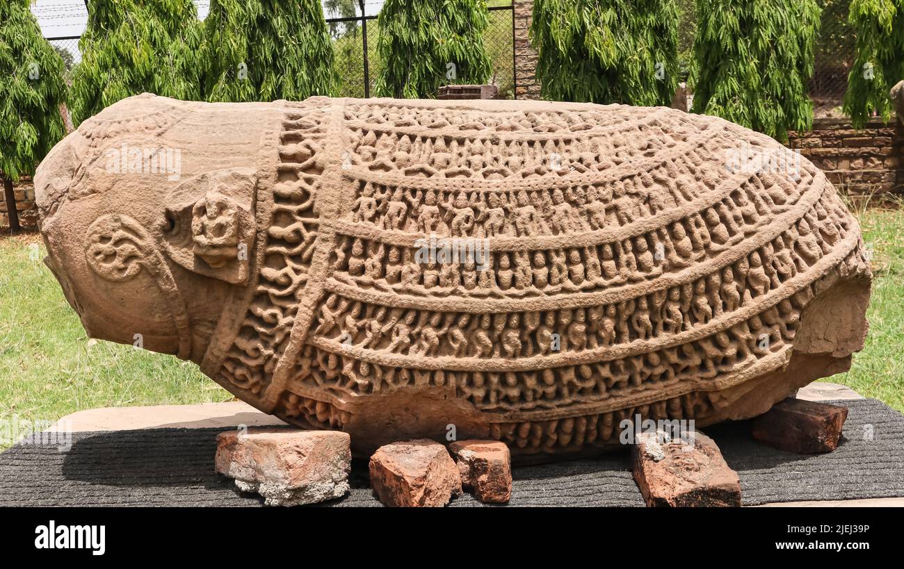 Carved stone sculpture of Varaha at Chanderi museum, Madhya Pradesh ...
