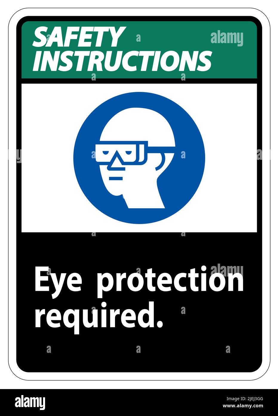 Safety Instructions Sign Eye Protection Required Symbol Isolate on ...