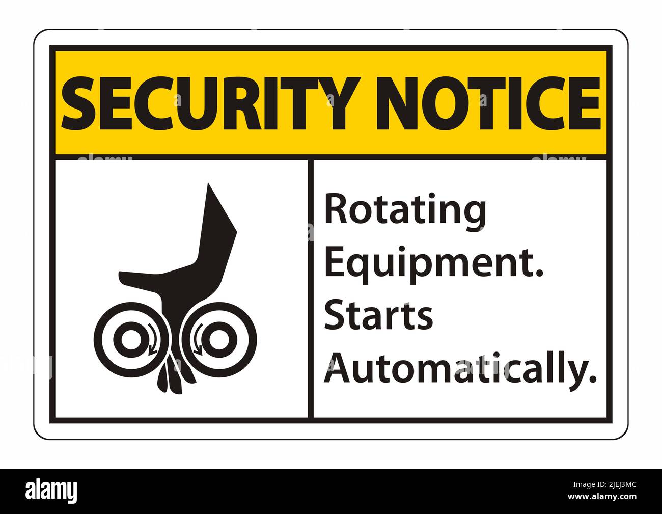 Rotating Equipment.Starts Automatically Symbol Sign Isolate on White ...