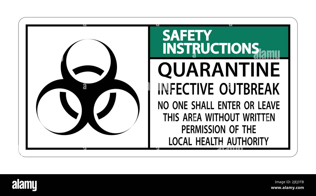 Safety Instructions Quarantine Infective Outbreak Sign Isolate on ...