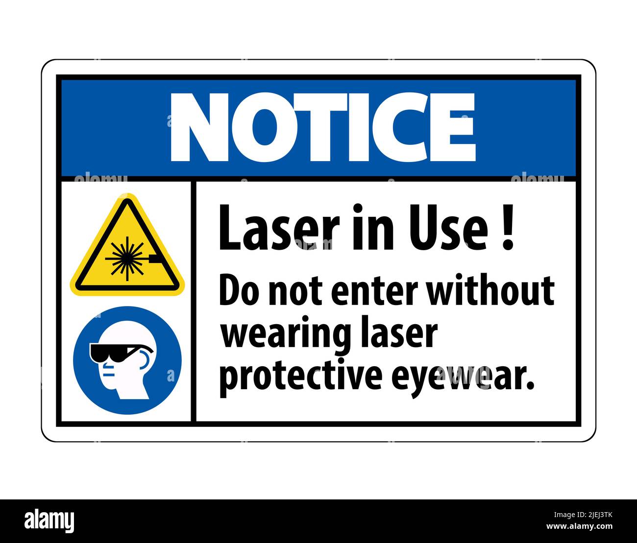 Notice Warning PPE Safety Label,Laser In Use Do Not Enter Without ...