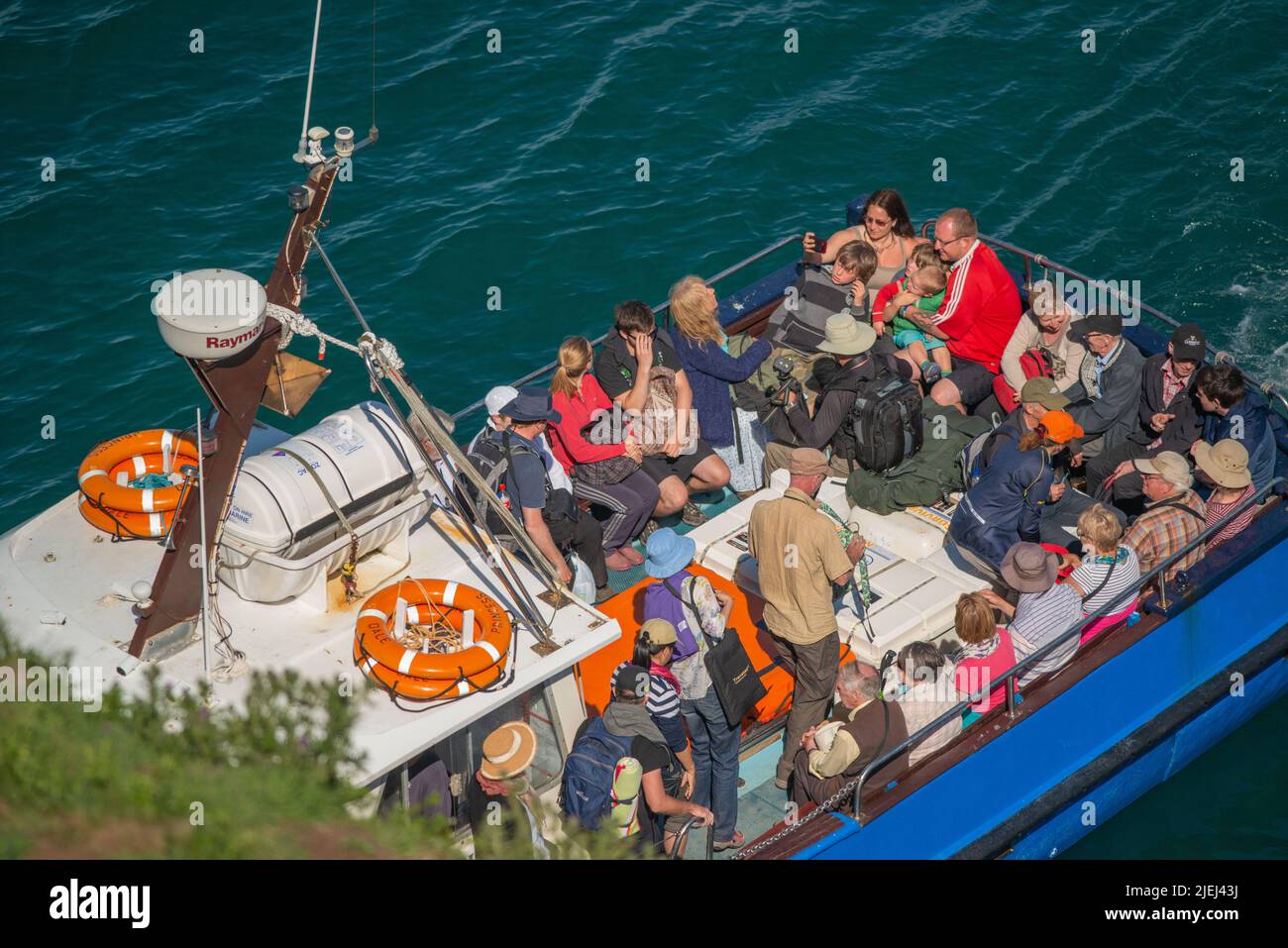 Passengers aboard the Dale Princess Skomer Island ferry Stock Photo - Alamy