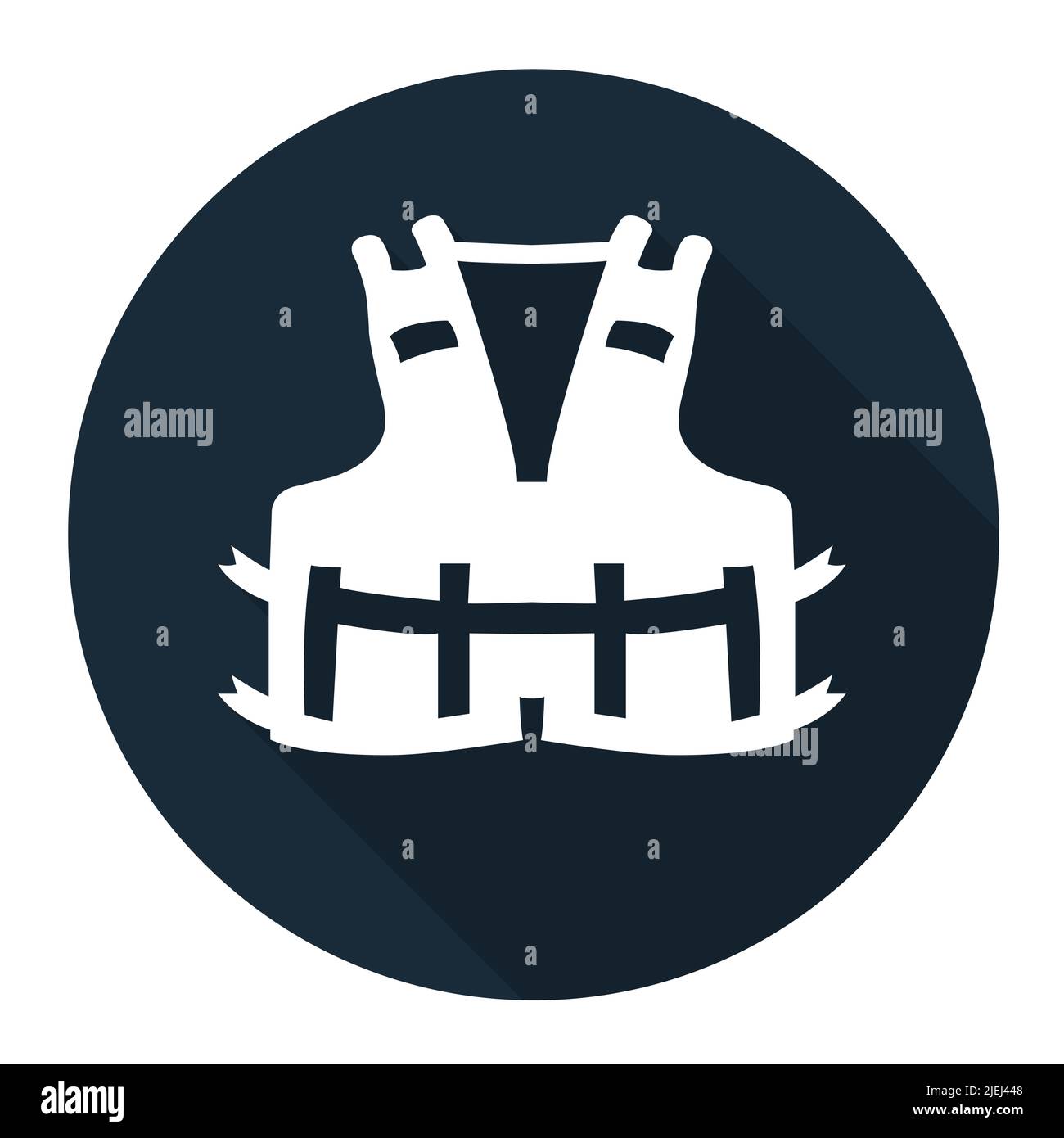 PPE Icon.Wearing a life jacket for safety Symbol Sign Isolate On White ...