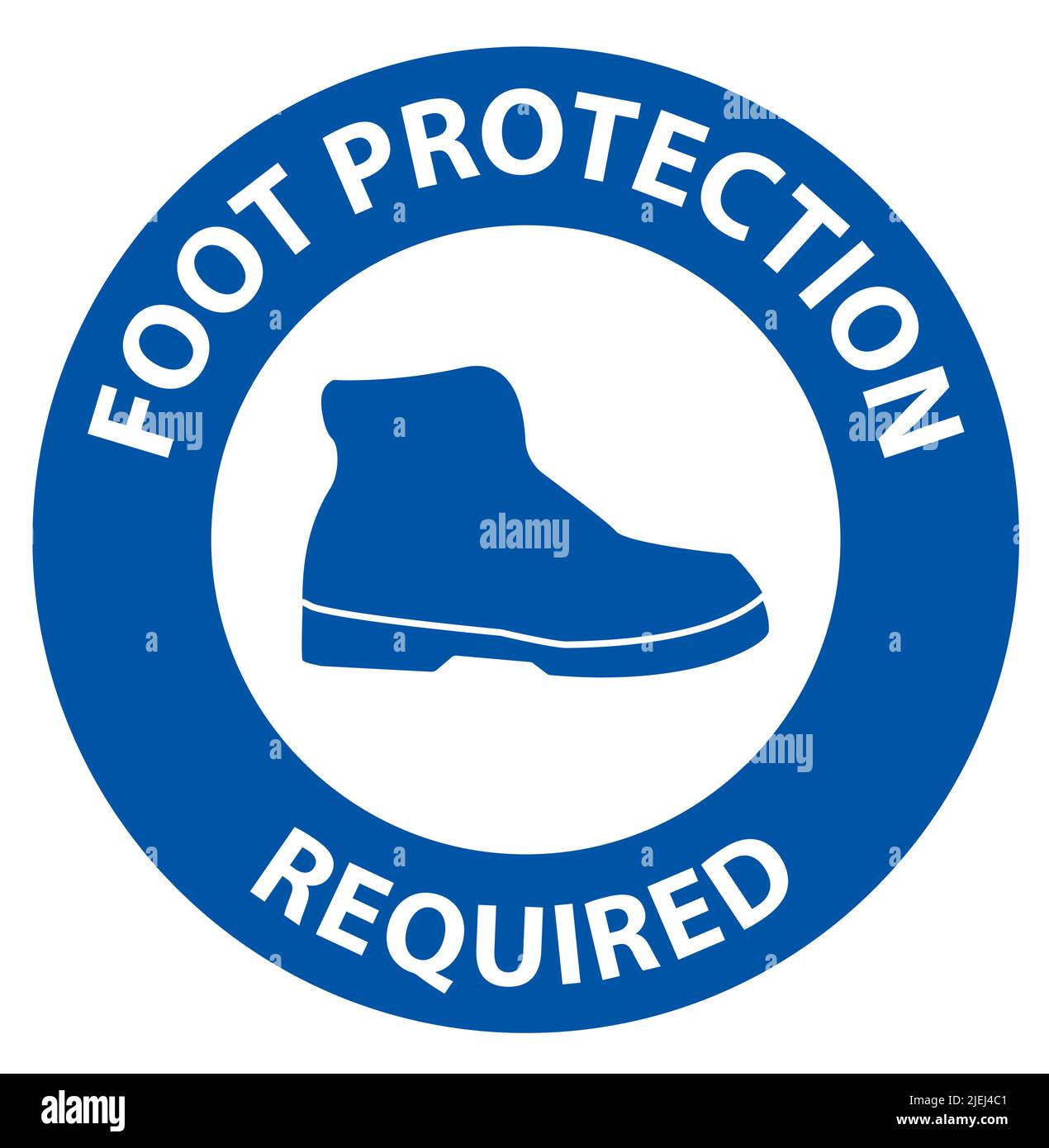 Notice Foot Protection Required Wall Sign on white background Stock ...