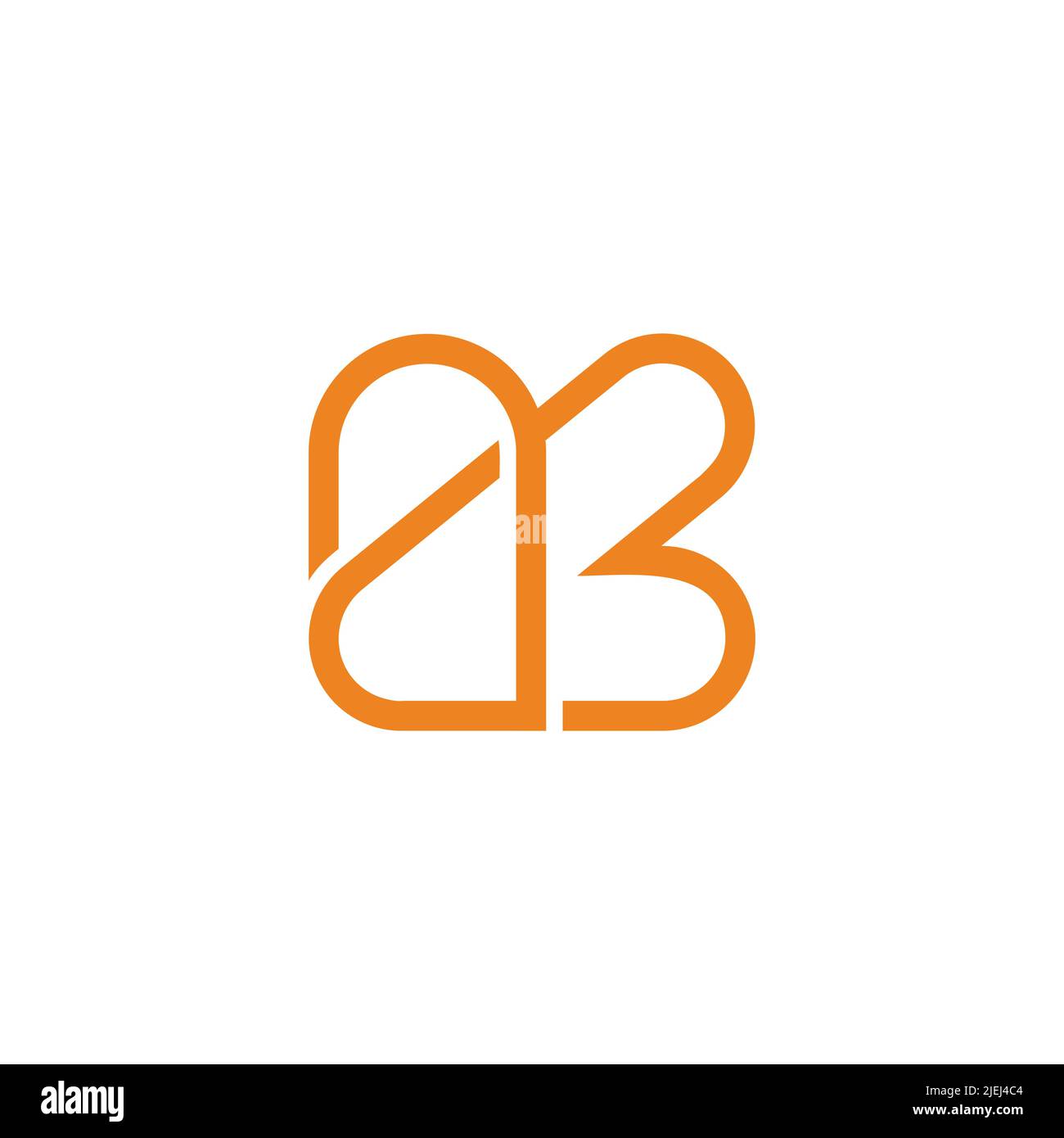 letter ab linked simple geometric line logo vector Stock Vector Image ...