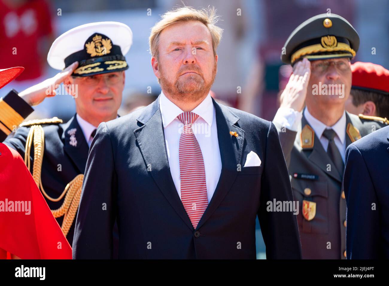 King Willem-Alexander of the Netherlands arriving at Vienna ...