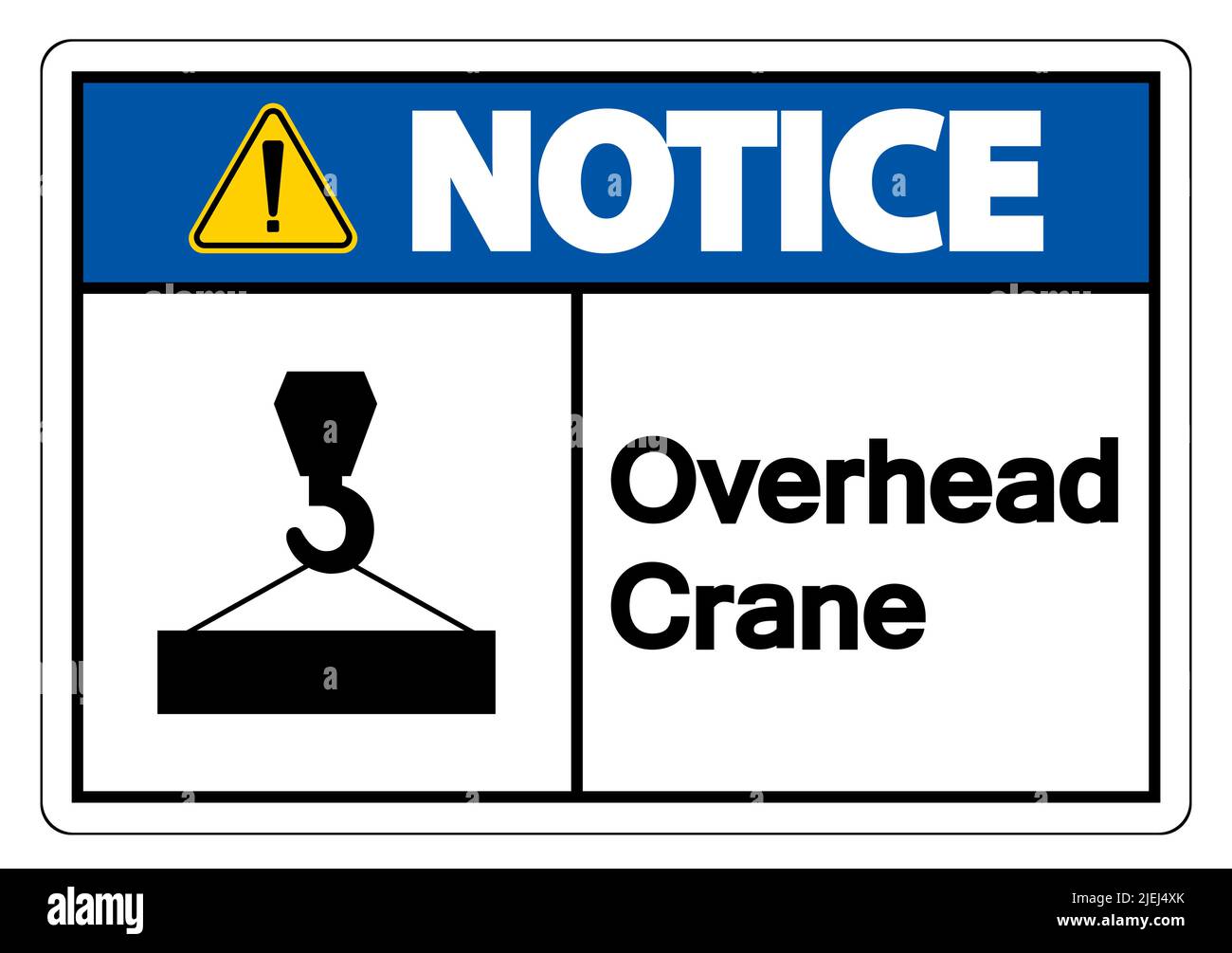 Notice Overhead Crane Symbol Sign On White Background Stock Vector ...