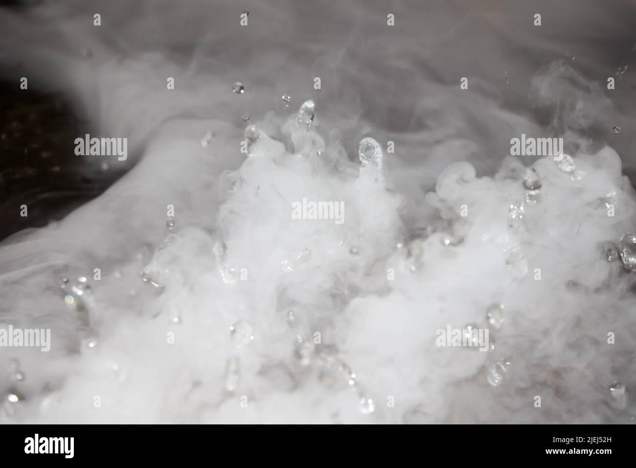 Fountains and white mist in winter and cool Stock Photo - Alamy