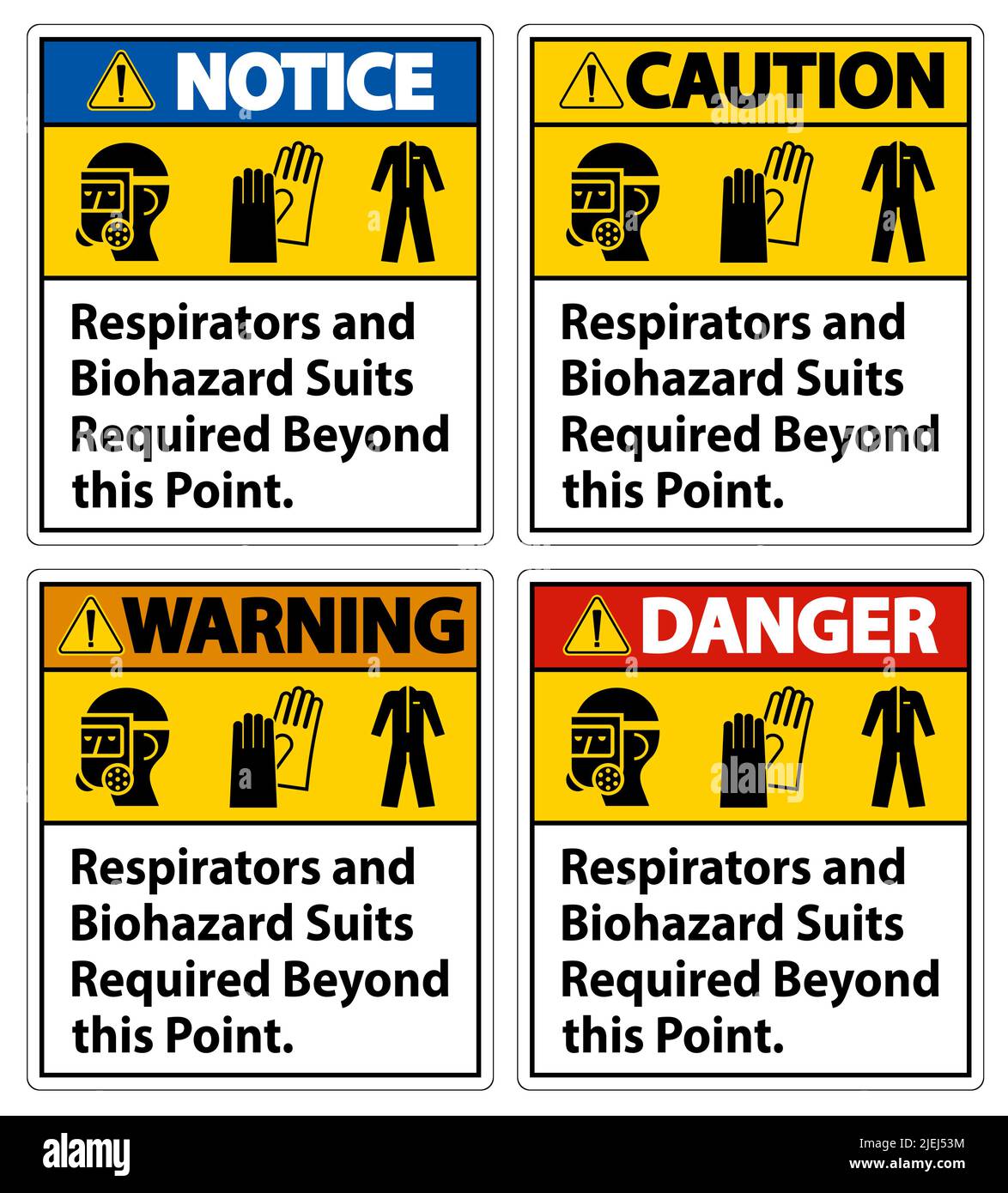 Warning PPE Sign Respirators And Biohazard Suits Required Beyond This ...