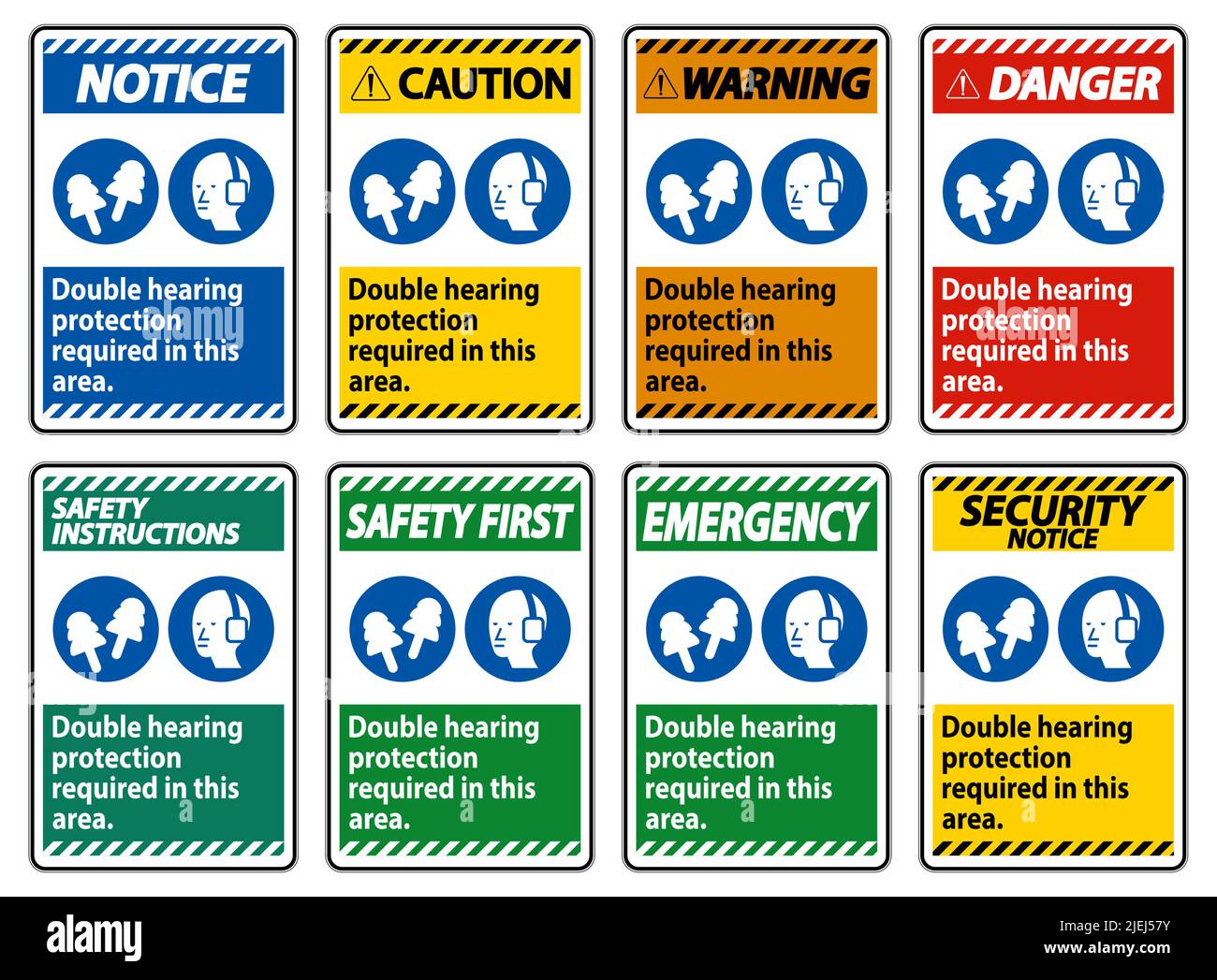 Double Hearing Protection Required In This Area With Ear Muffs & Ear ...