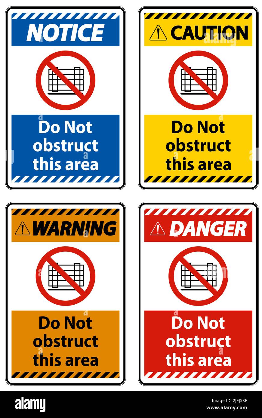 Warning Do Not Obstruct This Area Signs Stock Vector Image & Art - Alamy