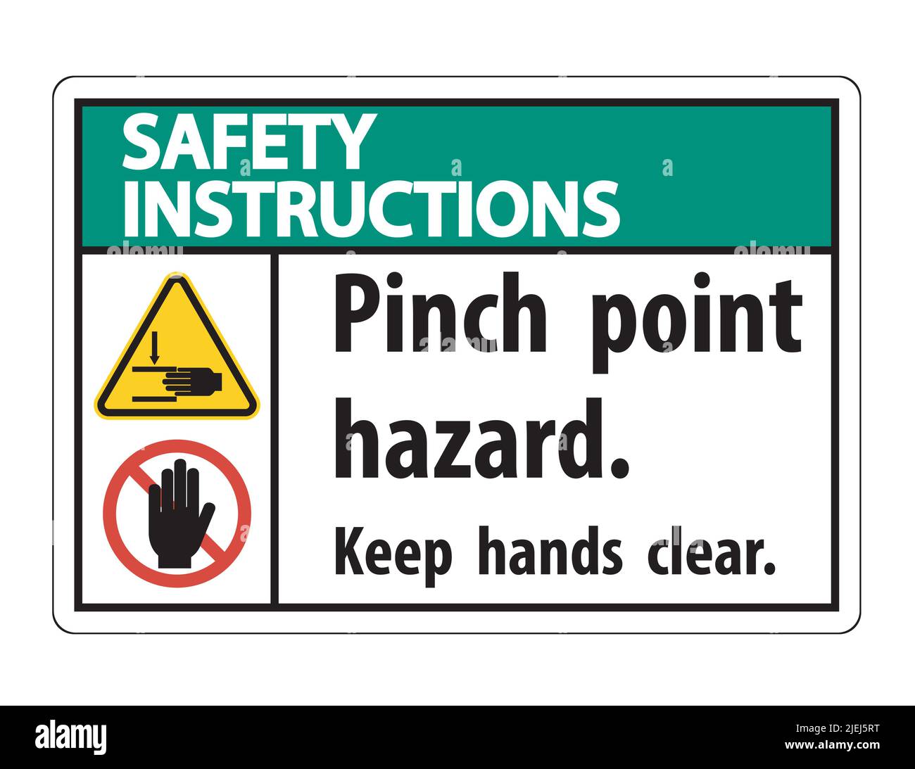 Safety Instructions Pinch Point Hazard,Keep Hands Clear Symbol Sign ...