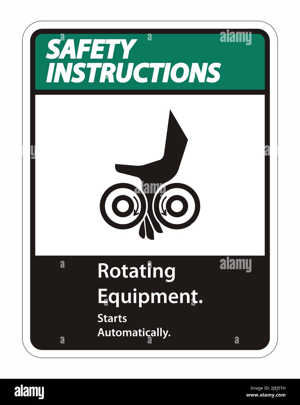 Rotating Equipment.Starts Automatically Symbol Sign Isolate on White ...