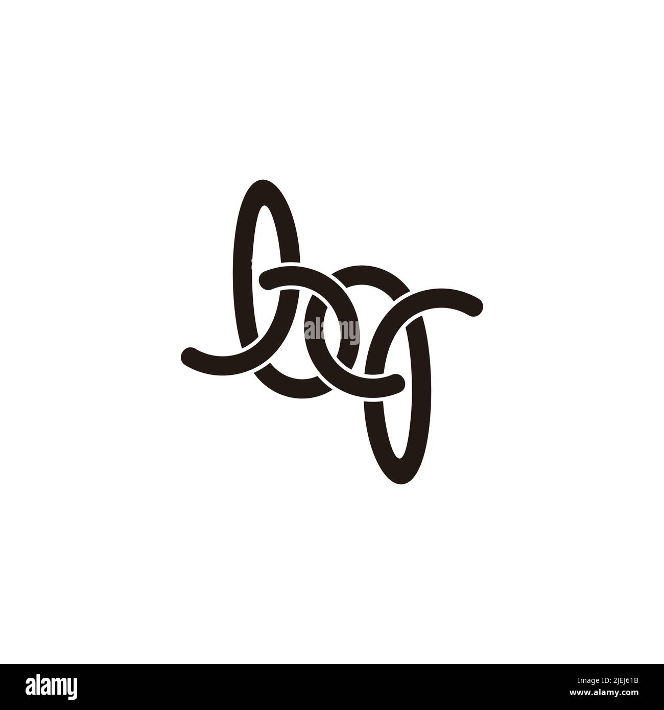 letter bq linked overlapping lines symbol logo vector Stock Vector ...