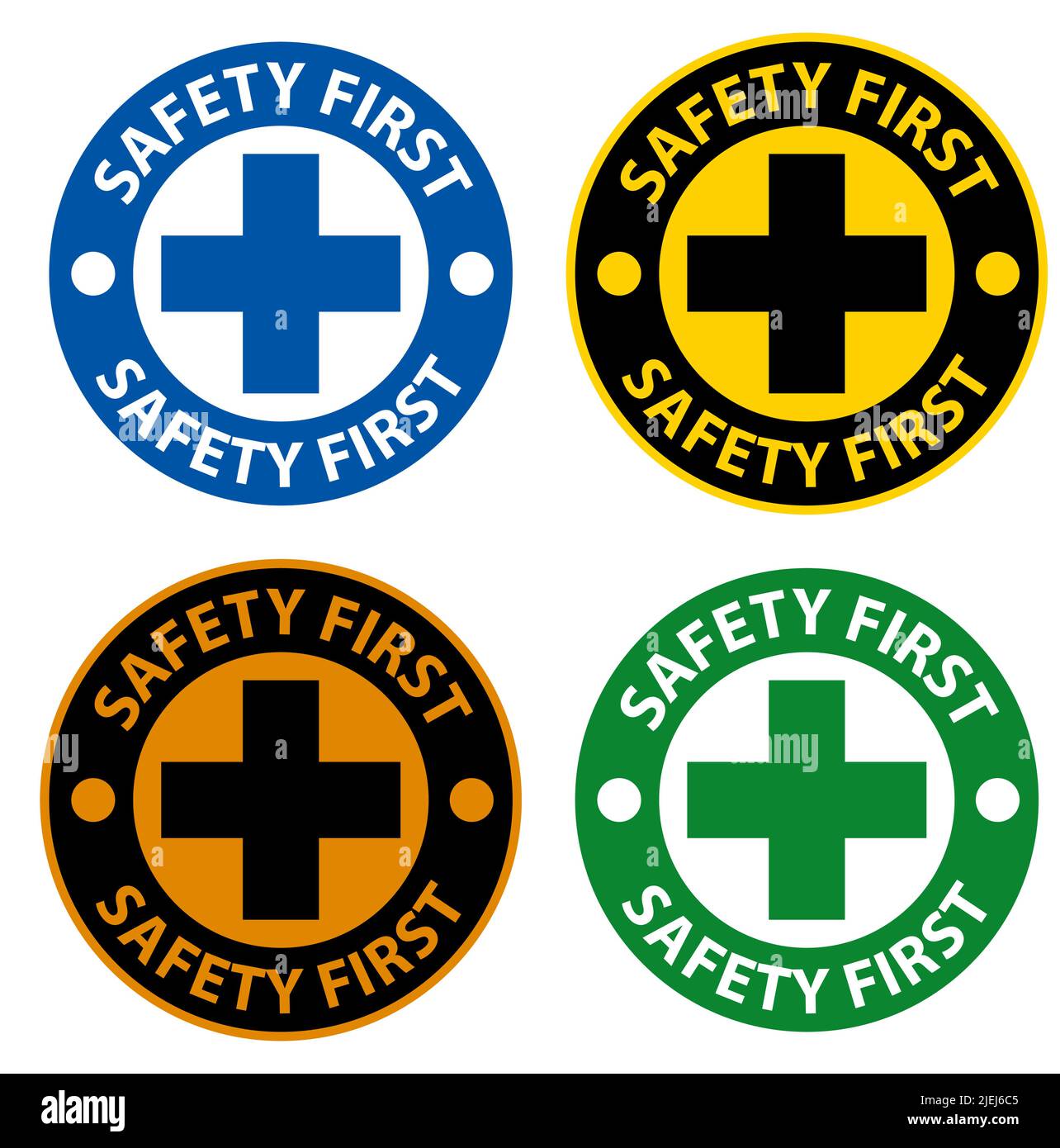 Safety First Sign On White Background Stock Vector Image & Art - Alamy