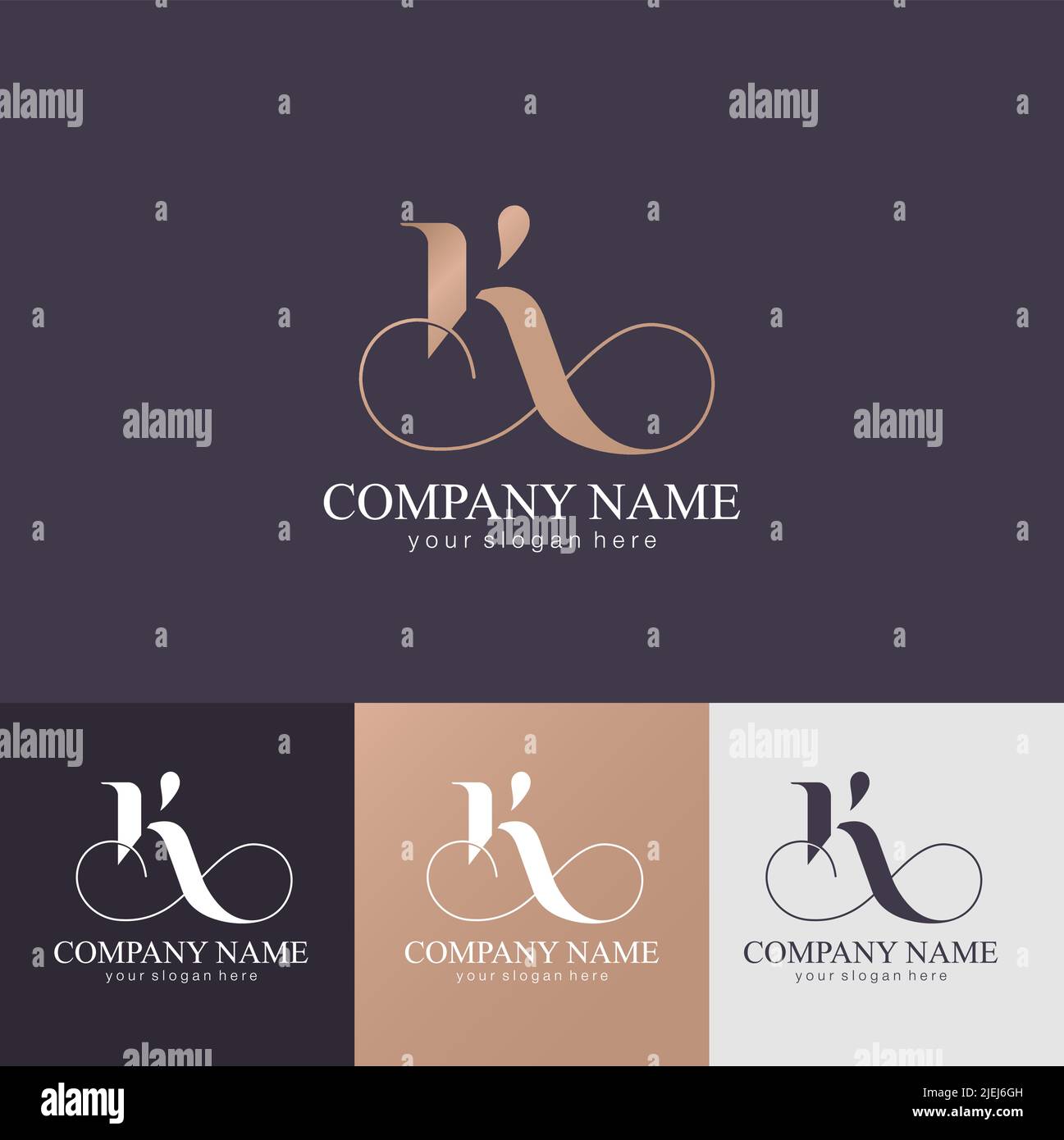 K letter monogram. Elegant luxury K logo. Calligraphic style. Corporate ...